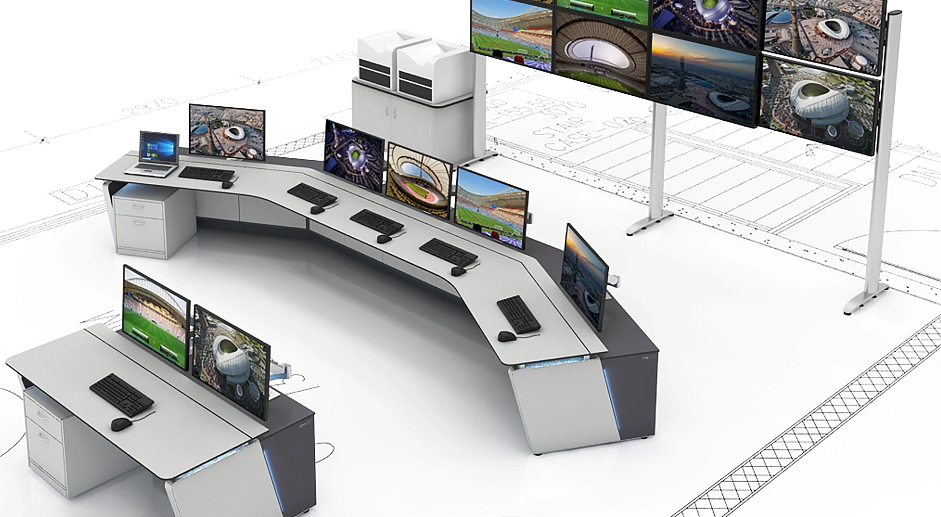 Sporting Venue Control Room Furniture | Stadium & Arena | LundHalsey